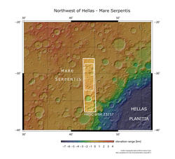 Northwest of Hellas • Position & 3D view • Planetary Sciences and ...