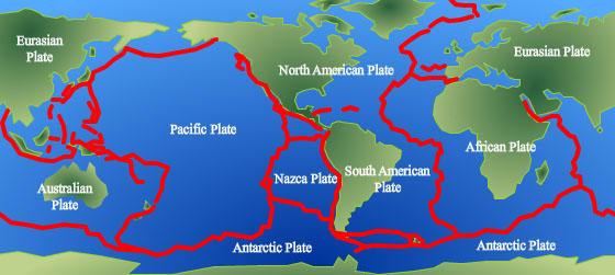 Distribution of Plate Boundaries • GeoLearning • Department of Earth ...